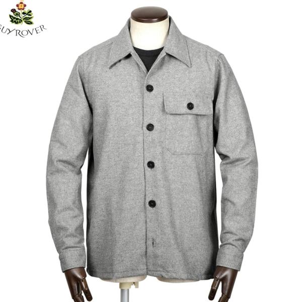 ギローバー GUY ROVER ／ ウォッシャブルテクノツイードシャツアウター「GR136」（ライトグレー）【ラッピング対応】／ 秋冬 メンズ イタリア シャツブルゾン テクノウール guy252 guy25206