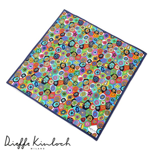 ディエッフェ キンロック Dieffe Kinloch ／ コットンポプリンプリントハンカチーフ「VENICE／MURRINE ALL OVER」（マルチカラー）【ネコポス対応 ／ 12点まで同梱可】【ラッピング対応】／ ハンカチ メンズ ...
