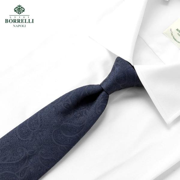 ルイジボレッリ ルイジボレリ LUIGI BORRELLI ／ 26SS シルクジャカードペイズリーネクタイ「458066」（ネイビー）【ネコポス対応 ／ 1点のみ・同梱不可】【ラッピング対応】／ ブランド ビジネス オールシーズン イタリ...