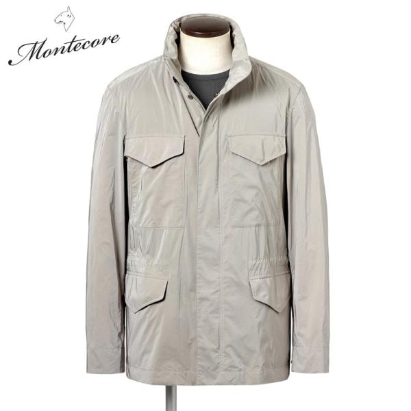 モンテコーレ MONTECORE ／【国内正規品】／ 撥水軽量シルキーマットナイロンM-65ジャケット（グレージュ）【ハンガー便選択OK】／ 3シーズン メンズ イタリア アウター ミリタリージャケット M65ジャケット mtc261 mt...