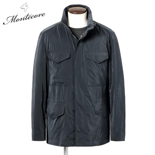 モンテコーレ MONTECORE ／【国内正規品】／ 撥水軽量シルキーマットナイロンM-65ジャケット（ネイビー）【ハンガー便選択OK】／ 3シーズン メンズ イタリア アウター ミリタリージャケット M65ジャケット mtc261 mtc...
