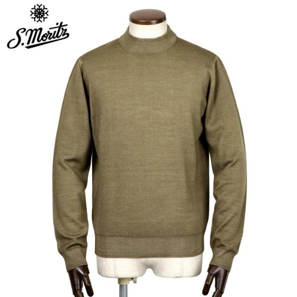 サンモリッツ S.Moritz ／ 25-26AW 製品染めメリノウール12ゲージモックネックニット「LU1ML WM12RV」（ベージュ）【ラッピング対応】／ フィリッポデローレンティス 秋冬 メンズ イタリア ウォッシャブルウール sm...