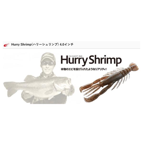 LENGTH ４インチスレバス相手であることが前提となった昨今のフィールド。ソフトベイトにおいても、強くアクションするタイプのベイトは警戒され、好反応を得られない場面が増えました。ハリーシュリンプは、バスの大好物であるエビの細やかな挙動をイ...