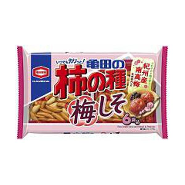 【発売日：2023年02月14日】爽やかな梅しその香りが広がる柿の種。紀州産南高梅の乾燥梅肉使用。 梅しその味わいが、おやつにピッタリ。