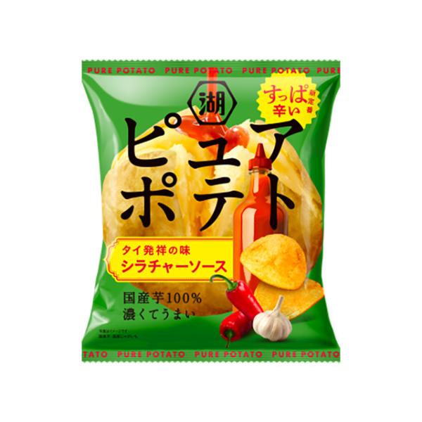 【発売日：2026年04月14日】辛み×酸味の中毒性あるシラチャーソース味肉厚にスライスした国産じゃがいもを薫り高くフライし、唐辛子の辛みとガーリックの旨みに酸味・甘味をきかせた、”すっぱ辛い”やみつきな美味しさ。