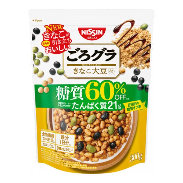 【発売日：2026年03月10日】贅沢なごろっと大豆が入った、黒蜜仕立てのグ糖質60%オフラノーラ
