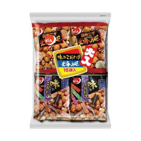 【発売日：2023年06月20日】味のこだわりと北海の味を2種アソートしました味のこだわりと北海の味２種のおつまみを徳用サイズにしました。 お酒のおつまみはもちろん、お茶のお供にもどうぞ。