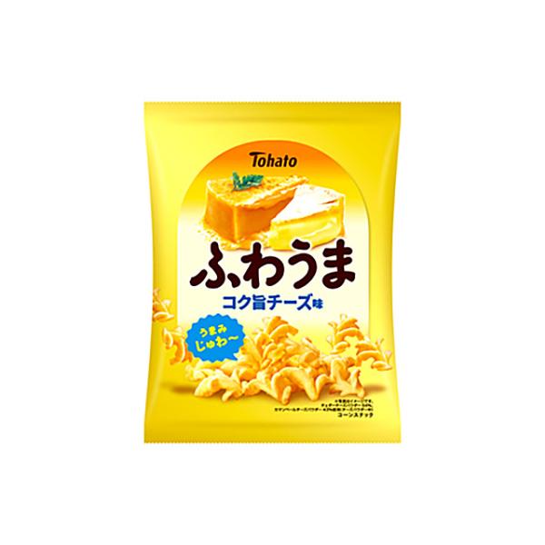 【発売日：2026年04月14日】サクッ！ふわっ！と軽い食感の「ふわうま　コク旨チーズ味」です。サクッ！ふわっ！と軽い食感の「ふわうま　コク旨チーズ味」です。チェダーチーズパウダーとカマンベールチーズパウダーを配合し、じゅわ〜っとチーズのう...