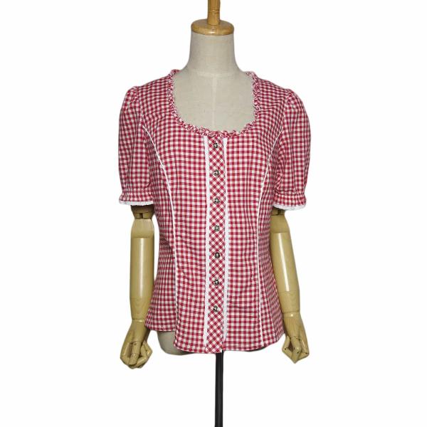 ヨーロッパから入荷。本場トラハトブランド Spieth &amp; Wenskyの、チェック柄 半袖チロルブラウス。●ブランド●Spieth &amp; Wensky●製造国● -●表記サイズ●42(目安:XL)●計測サイズ●肩幅　約34....