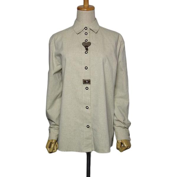 ヨーロッパから入荷。本場チロルシャツ。南ドイツ、オーストリアを中心とした地域の伝統衣装。カントリーファッションが好きな方に。---民族衣装,オクトーバーフェスト,ユーズド---【コンディション／Ｂ】細かな擦れ、汚れ、色褪せ等はあるが、目立た...