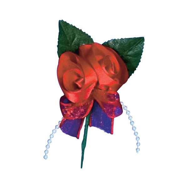 安全ピン付●サイズ／花径φ20×全長約80mm※お送りする際、傷のつきにくいよう花と葉をつぼめております。形を整えてご使用ください。