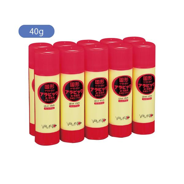 定番！固形アラビックの10本パック。●メーカー名／ヤマト●材質／容器・中皿：再生PP、ツマミ・中芯：再生PE、キャップ：PP・PE●ソフトタッチで塗りやすい●速乾性●紙・写真・布に
