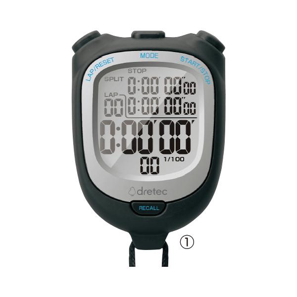 水に強い防水タイプのストップウォッチ●商品サイズ／約83×58×21mm●重量／約70g●最大計測時間（ラップ／スプリット）／9時間59分59秒、最大記録数（ラップ／スプリット）／100メモリー、タイマー最大セット時間／9時間59分59秒（...