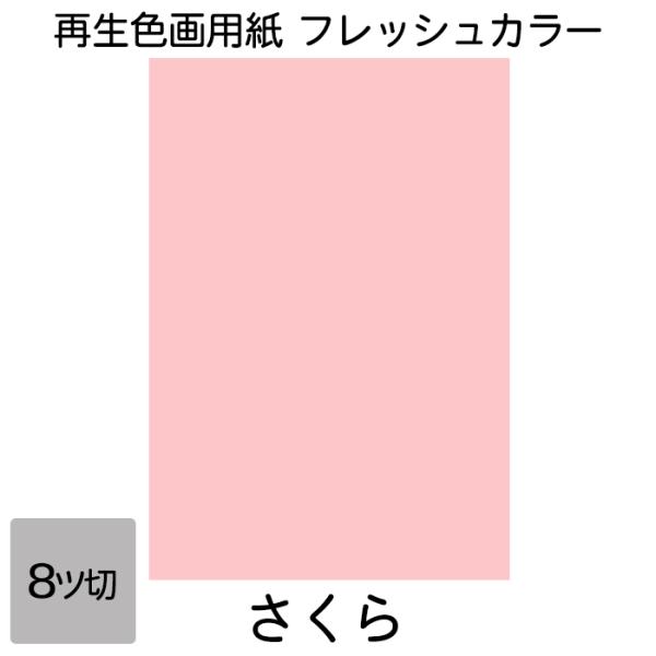 再生紙でありながら鮮やかな色彩を実現。コシもあり図画工作に適しています。●サイズ／8ツ切判：271×392mm●坪量／ 122.1g/平方メートル●四六判換算／ 105kg ●紙厚／約0.198mm
