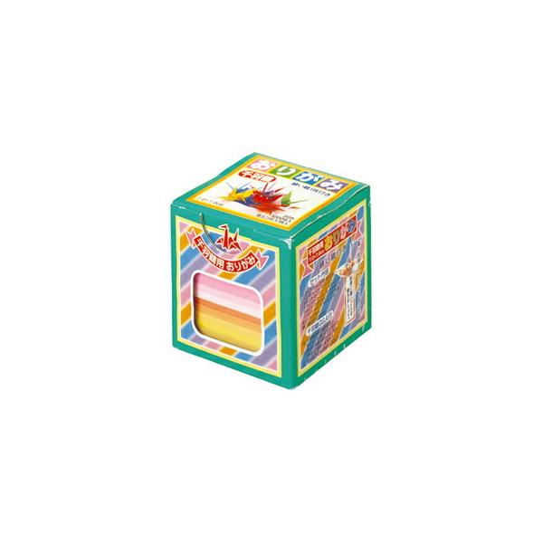 ●メーカー名／トーヨー●寸法／7cm角●内容／20色1000枚＋金エンボス1枚入●千羽鶴Q＆A付●紙厚／約0.07mm（一般色）、約0.05mm（金）