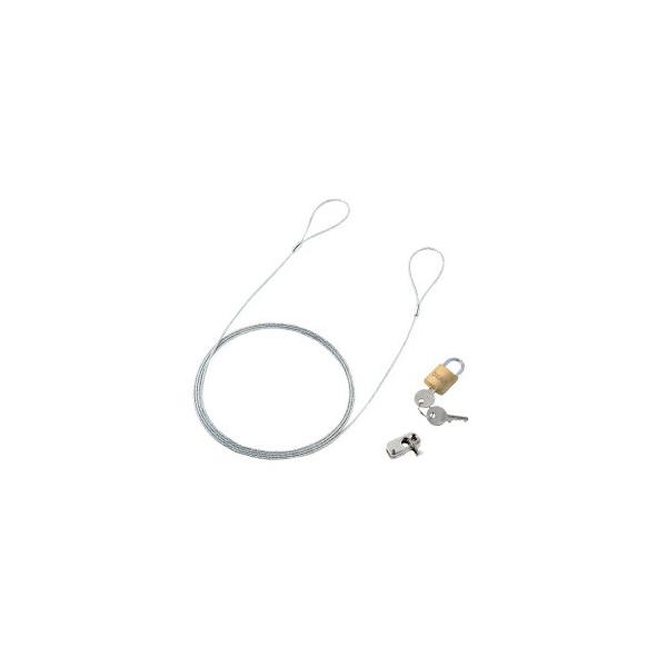 パソコン本体やディスプレイにも取り付け可能。マウス・テンキーなど周辺機器も同時にロックでき盗難防止に。●メーカー名／サンワサプライ●セット内容／取付け部品×1個、ワイヤー×1本、鍵●ワイヤー長／2.0m　●ワイヤー直径／2.2mm※本製品は...