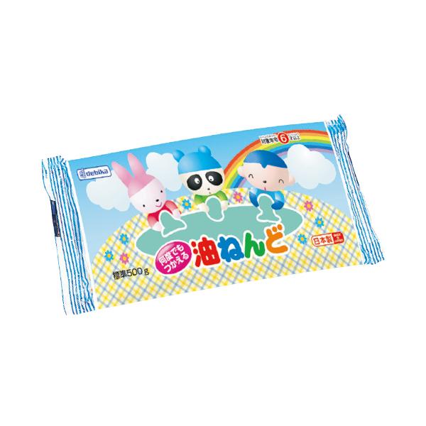 手ざわりの良い油粘土の定番タイプ。●サイズ／500g：150×85×23mm