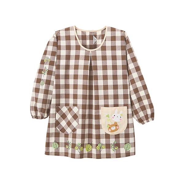 裾にあしらわれた植物に癒されて。●サイズ／丈：８2cm、幅：56cm●素材／ポリエステル６５％、綿３５％●ボタン／後ろ