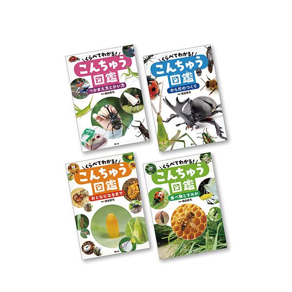 こん虫どうしで共通すること、ちがっていること…。大きな写真やイラストで、めくってくらべて、おどろきがたくさん！●内容／つかまえ方とかい方、からだのつくり、おとなになるまで、食べ物とすみか●サイズ／31×22cm●ページ数／各32●監修／須田...