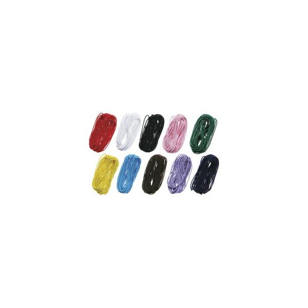伸縮性と太さのある天然ゴム。ナイロンのしなやかな風合い。●寸法／直径3mm×長さ10m●パッケージ寸法／70×180×15mm●重量／約49g●材質／ナイロン