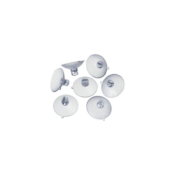 吸盤の先に穴が開いているのでひもやモールを通すことができます。●内容／30個入●寸法／本体：直径25mm、ひも通し穴：2.5mm●材質／ポリプロピレン●半透明