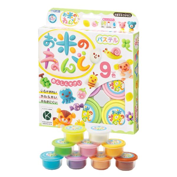 「米粉」「塩分」「水」でできている粘土！お米だから安心・安全。アレルギーの心配が少なく、安心して遊ぶことができます。●メーカー名／銀鳥産業●内容／ベビーピンク、ミルキーオレンジ、ベビーイエロー、マスカット、ソーダ、ライラック、キャラメル、ペ...