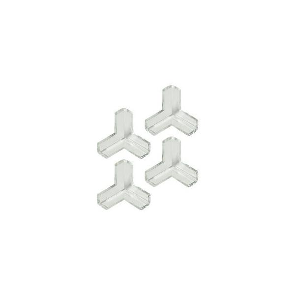 みつあしなので三方向からしっかりガード。●メーカー名／カーボーイ●サイズ／1個：25×25×25mm、厚さ3mm●材質／PVC●付属品／両面テープ