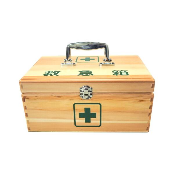 木製の救急箱に入った衛生材料セット！●メーカー名／日進医療器●サイズ／救急箱：28×20.5×14.5cm