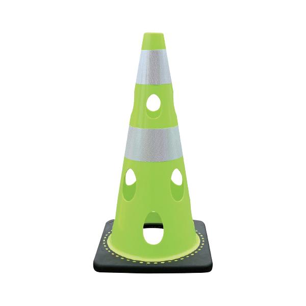 穴から風が抜け強風時でも倒れづらい！柔軟性に優れ割れにくい！ウエイト一体型で設置が簡単！反射材で暗がりの視認性に優れる！●サイズ／W36×D36×H70cm●重量／約3.1kg●材質／PVC、ゴム