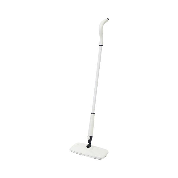 手を汚さずに水拭きができるスプレー付きのフロアモップ。●サイズ／全長：約106cm、拭き幅：約31.5cm●タンク容量／350ml●材質／ヘッド：ABS樹脂・ポリプロピレン・ポリエチレン、給水タンク：ポリプロピレン、柄：スチール、モップ：ポ...