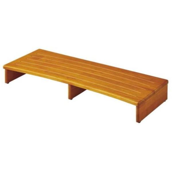 段差の大きな玄関の昇り降りをサポートします。●サイズ／W900×D345×H120mm●重量／5300g●材質／本体：天然木(ラバーウッド、ラッカー塗装)、アジャスター：スチール、ナイロン●総耐荷重：100kg