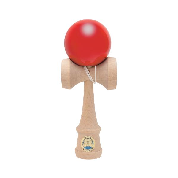 日本けん玉協会認定のけん玉。●サイズ／W115×H265mm (玉の直径約58mm)●材質／本体：自然木、紐：ナイロン繊維、ビーズ：PS●付属品／替え紐