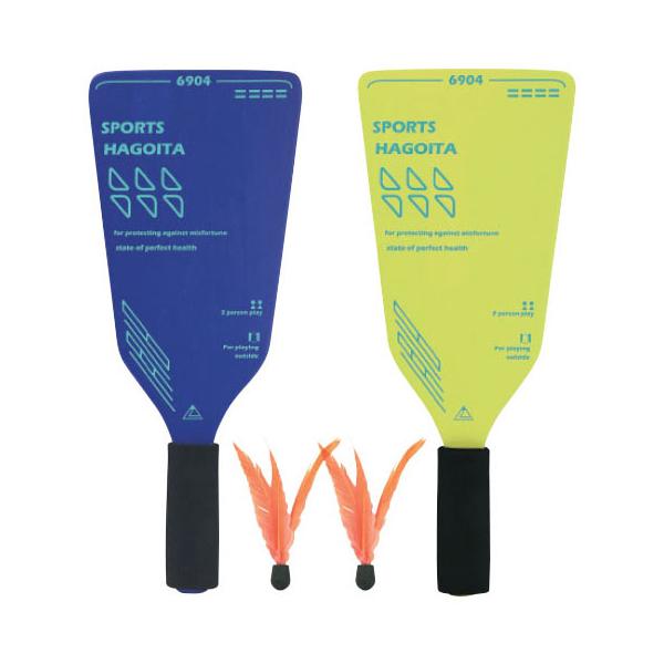 大きな羽根で打ちやすい！●内容／ラケット×2、羽根×2●サイズ／ラケット：全長約39.5cm●重量／325g●材質／ラケット：ポプラ（木）、グリップ：EVA、矢羽根：鳥の羽、ラバー、収納バッグ：ポリエステル、PP