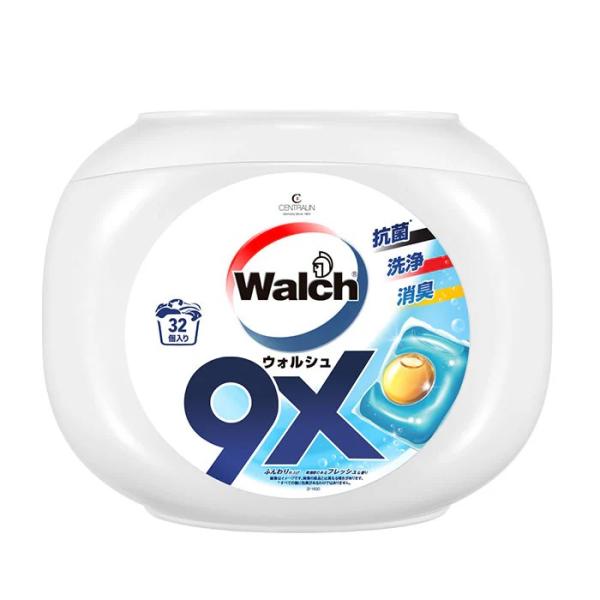 ブランド名：walch(ウォルシュ)<br>名称：ウォルシュ9X　抗菌ボール型洗濯洗剤<br>品名：洗濯用合成洗剤(ボール型洗剤)<br>用途：綿、麻、合成繊維<br>液性：弱アルカリ性&lt...