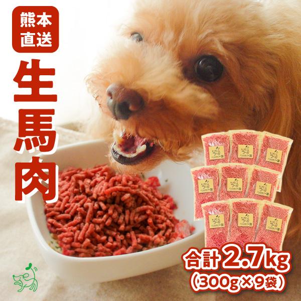 【熊本直送！！鮮度抜群！！】《限定！2.7kg(300g×9袋)の専用ページです。ご注文数量にご注意ください。》熊本県の契約農場で肥育された生馬肉をパラパラミンチに仕上げました。熊本からの直送の為、鮮度は抜群です。(国産馬肉)また、馬肉のグ...