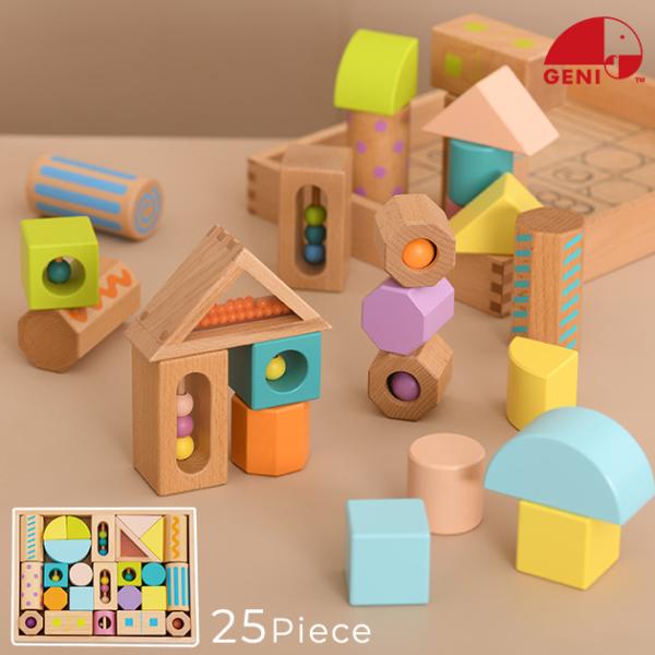 対象年齢:1歳〜サイズ:短円柱：幅4.5cm×奥行き4.5cm×高さ4.5cm材質:天然木、天然木化粧繊維板パッケージサイズ:幅37cm×奥行き28cm×高さ6cm備考:★はじめての積み木にぴったりの、「音いっぱいつみき」が待望のボリューム...