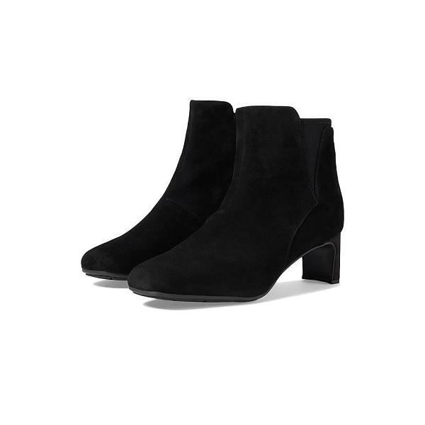 ショートブーツ レディース サイドゴア スエード・レザー CLARKS クラークス ORABELLA ANNA 121G B(ブラック ...