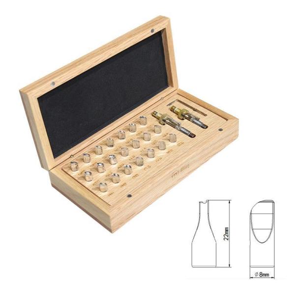 単品をご希望の場合はお気軽にお問い合わせください。電気で加熱し、革の加工をする道具。飾り捻を入れる、ロウやコバ顔料を溶かし込んむ、コバを整えるなどできます。ケースの色が変更になる場合があります。現在の在庫の色が知りたい方はお問い合わせください。