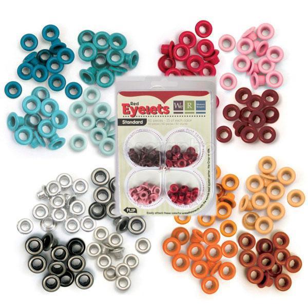 We R Memory Keepersのスタンダードサイズのアイレット（はとめ）セットです。1パックに4色入り。各15個ずつ入っています。合計60個入りです。スクラップブッキング以外にも、ペーパークラフトや手芸など、様々なシーンでご利用頂け...