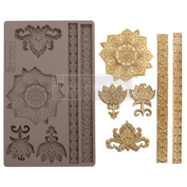 ReDesign - Agadir Patterns20.32 x 12.7 cm空気乾燥クレー、ポリマー粘土、土粘土、ホットグルーなどで使用できるシリコンモールドです。繊細なデザインのものも多く、木製のオブジェクト、ホームデコレーションピ...