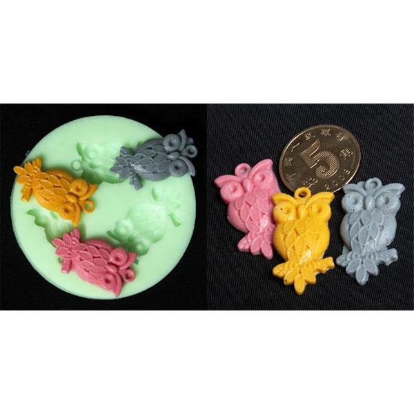 画像掲載のモールドとカラーが異なる場合がございます。予めご了承下さい。Silicon Mold : Three Cavities OwlMold : (dia)55mm (h)7mm