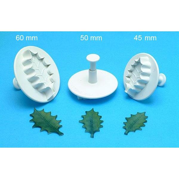 Plunger Cutter Veined Holly Leaf Large45mm 50mm 60mm