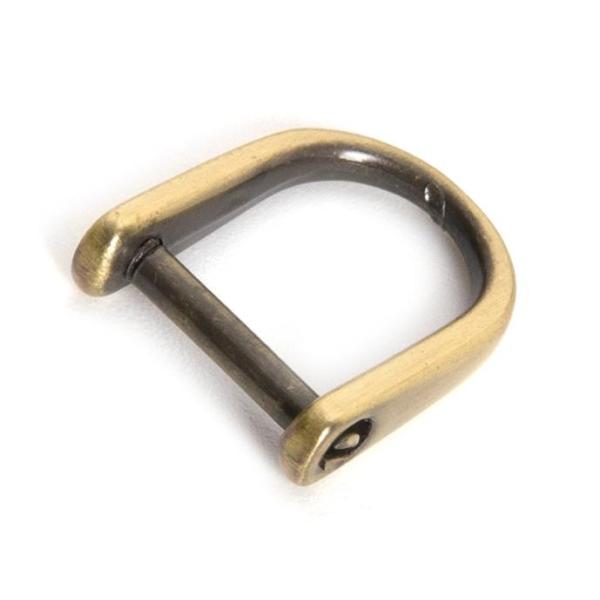 Screw type D ring 15mm ( Antique gold)15 x 12 mm