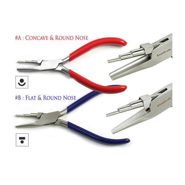 ワイヤーのループ加工に最適。3段階の先端で3サイズのループが作れます。海外製品のため、若干サイズにばらつきがあります。オプション：#A / Concave and Round Nose (3段階のラウンド先端と凹面タイプ)    ・スプリン...