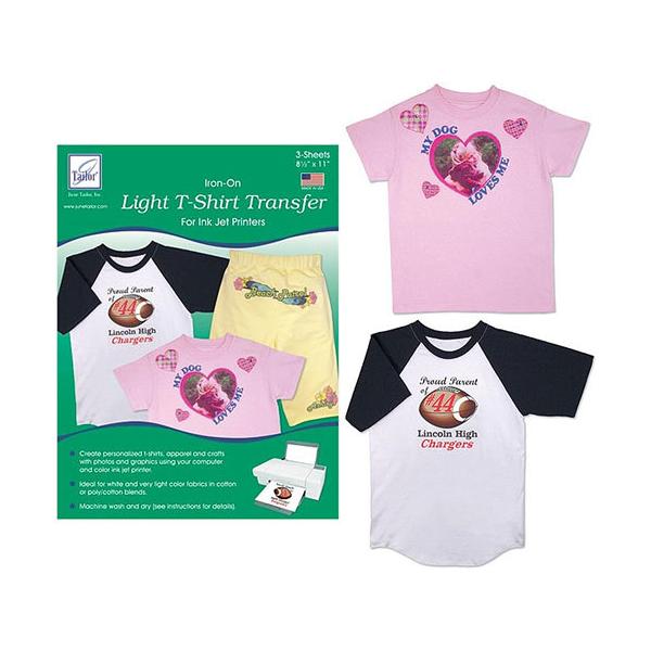 インクジェットプリンタで印刷した画像を、アイロンを使ってTシャツなどの布に簡単に転写することができる用紙です。白・淡色の布（Ｔシャツ）用と濃色布（Ｔシャツ）用があります。綿100％や綿・ポリエステルの混紡生地で使用できます。洗濯機での洗濯が...