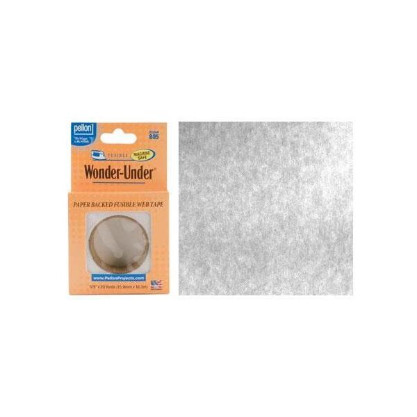 テープタイプの両面接着芯。アイロンで簡単に接着できる、裏にはくり紙が付いたテープです。アップリケの取り付けなどに最適。素材：ポリエステル 100％（不織布タイプ）幅：約15.9mm長さ：約18.3m・