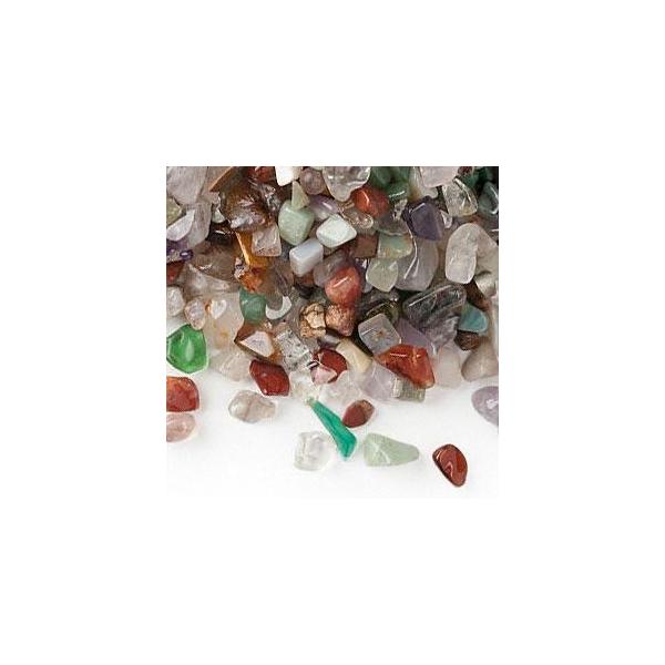 Multi-gemstone (natural / dyed small to extra-large chip and mini to large nugget色々な天然石が入っていて楽しく、ガラスも入っているので適度に光も入りやすくなり...