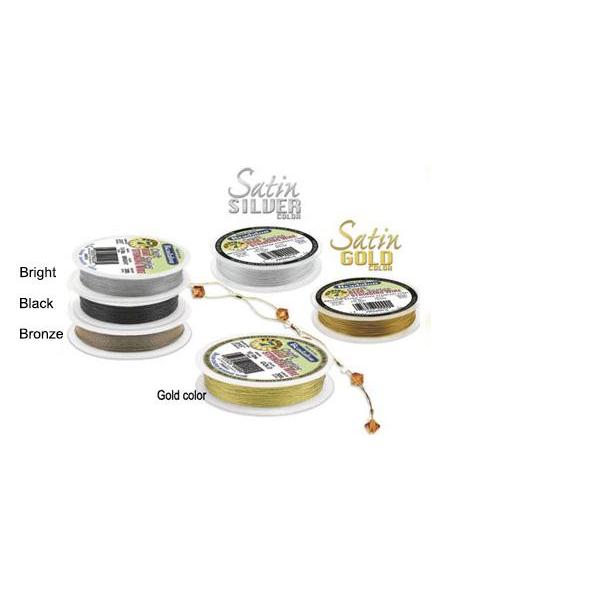 ナイロンコーテッドワイヤー Beadalon 7本撚り 0.46mm 長さ：9.2 m色：Silver Rose