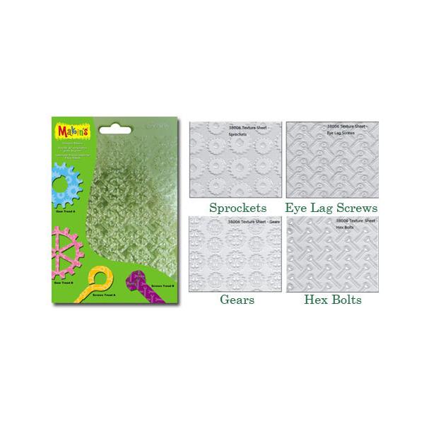 クレイ作品をこのシートの上にのせて押し付ければ、テクスチャーをつけられます。1セットには4つの異なるパターンが入っています。#38006 Set FFセットSize: 160 x 115mm