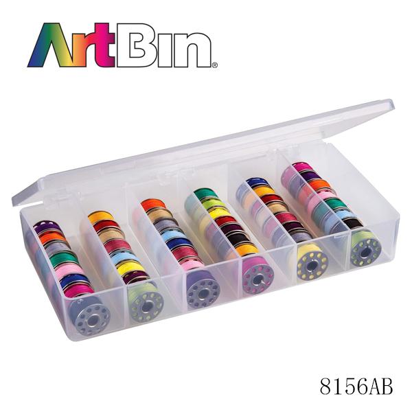 半透明の収納ボックスです。ボビンを48個まで収納できます。（サイズ：200x115x30mm）Bobbin box #8156AB|200x115x30mmStore up to 48 bobbins8156AB